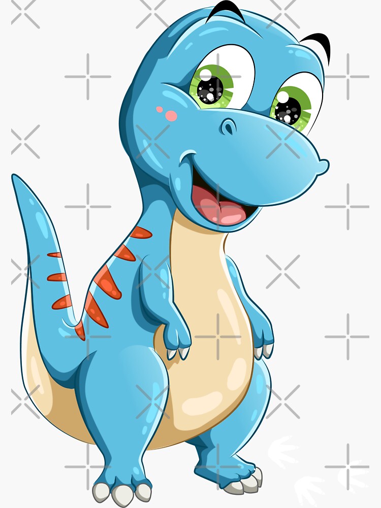 "Little blue dinosaur" Sticker for Sale by CorneliusDesign | Redbubble