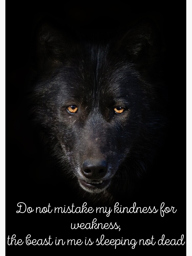 "Black wolf inspirational quote, fierce wolf with yellow eyes, predator ...