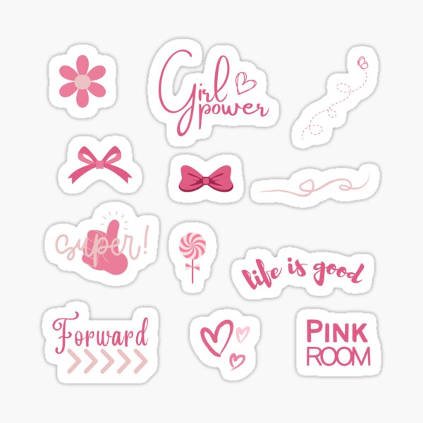 "Girl power - pink" Sticker for Sale by MiniKila | Redbubble