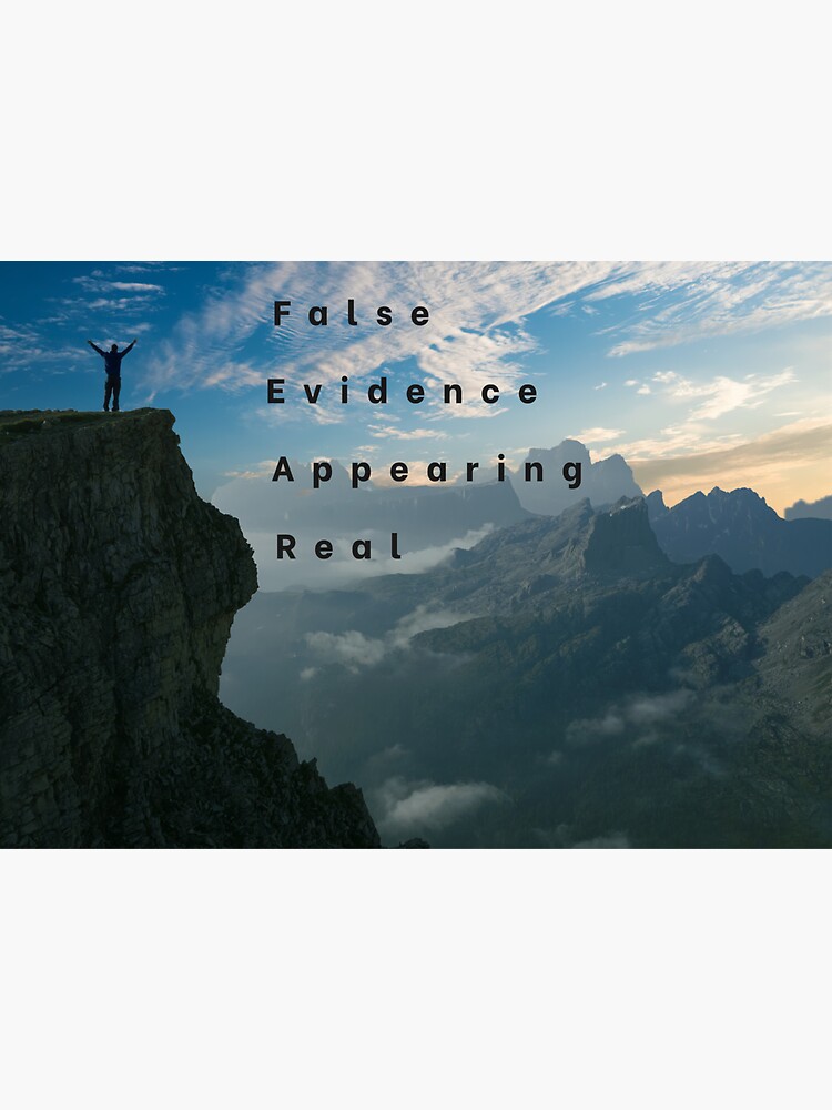 Pegatina «MIEDO - Evidencia falsa que aparece Cita inspiradora real» de ...