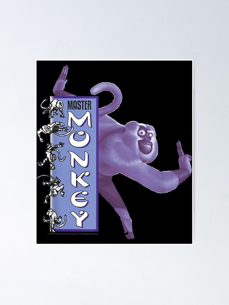 Póster «Banner de pose de acción de mono maestro» de BrayBurton | Redbubble