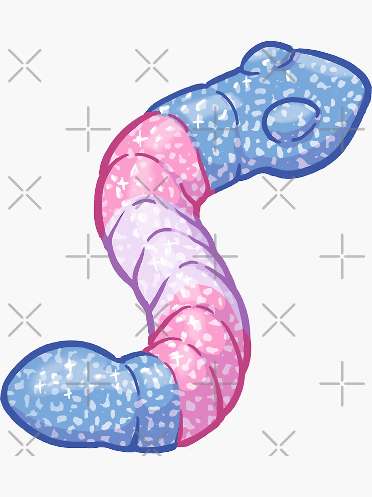 "Trans Pride Gummy Worm" Sticker for Sale by piratical | Redbubble