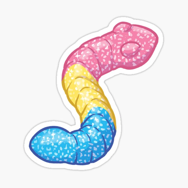 "Pansexual Pride Gummy Worm" Sticker for Sale by piratical | Redbubble