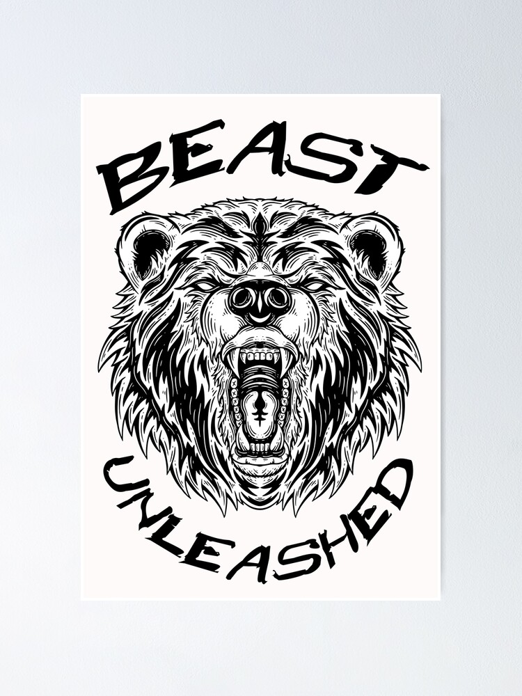 "Gym Beast Unleashed Gym Bear" Poster for Sale by Benb2567 | Redbubble