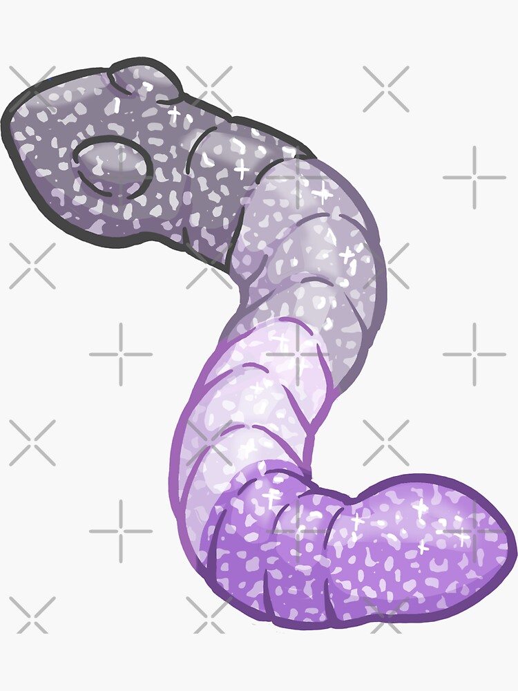 "Asexual Pride Gummy Worm" Sticker for Sale by piratical | Redbubble