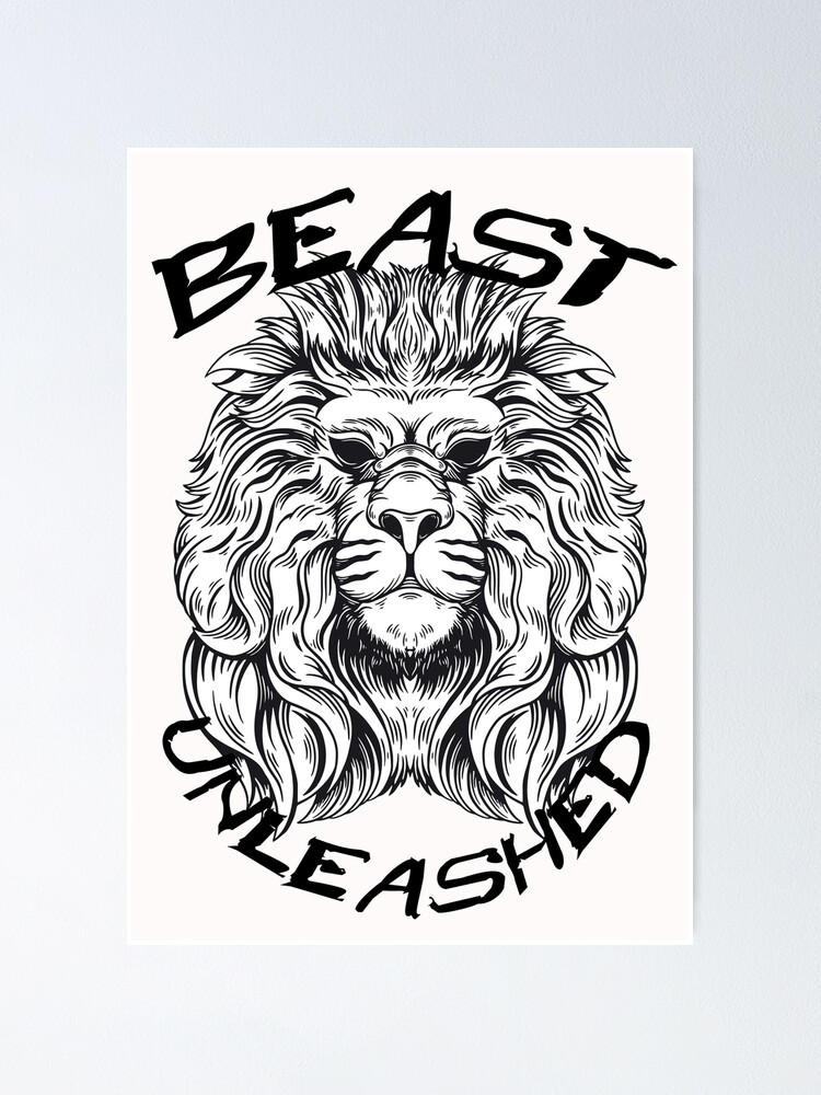 "Gym Beast mode Gym Lion " Poster for Sale by Benb2567 | Redbubble