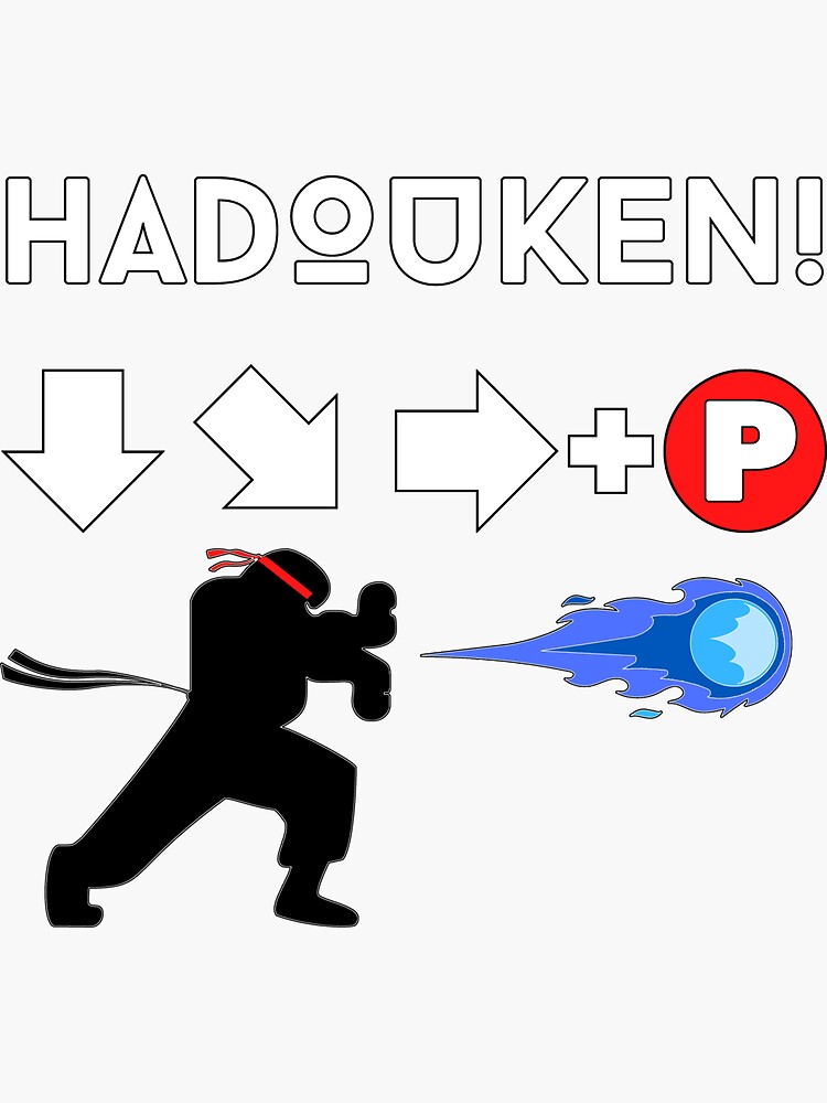 "Ryu, Street Fighter Hadouken Fireball Fan Art" Sticker for Sale by ...