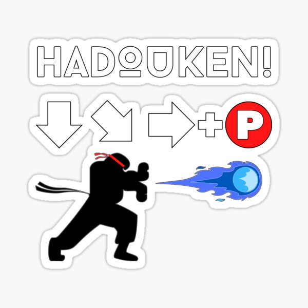"Ryu, Street Fighter Hadouken Fireball Fan Art" Sticker for Sale by ...