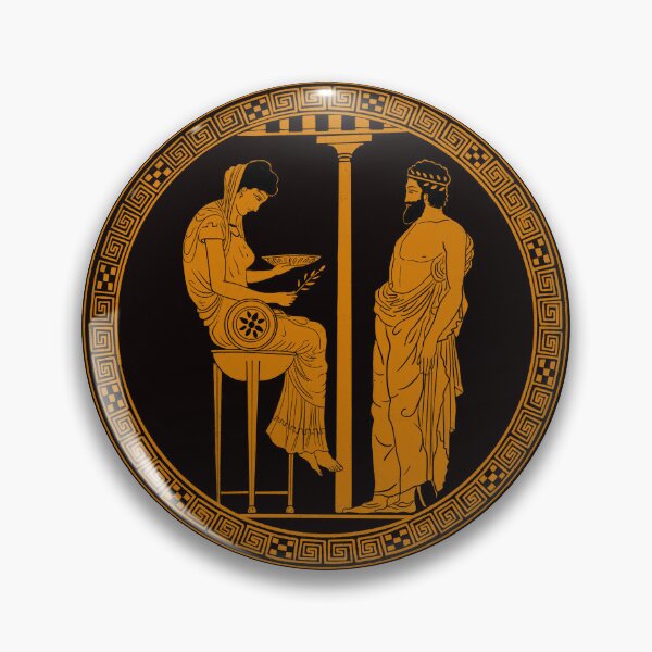 "Oracle of Delphi: King Aigeus in front of the Pythia" Pin for Sale by ...