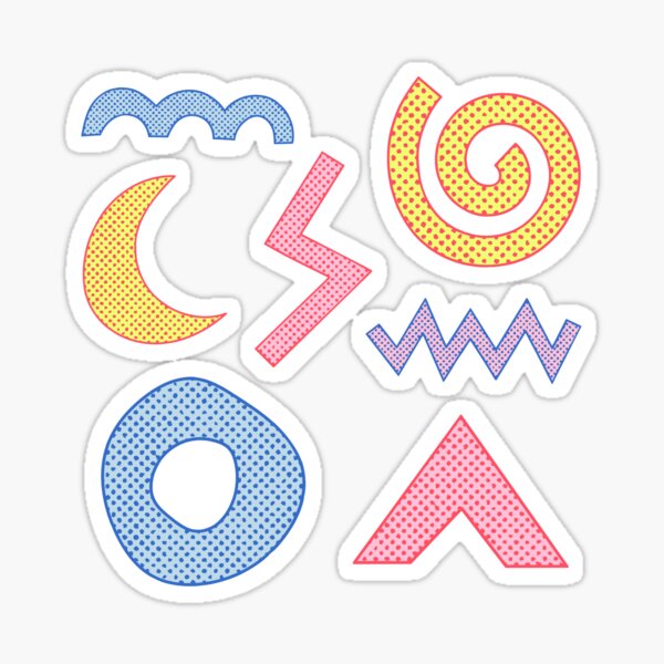 "Retro Shapes Pack" Sticker for Sale by TheEmilySuzanne | Redbubble