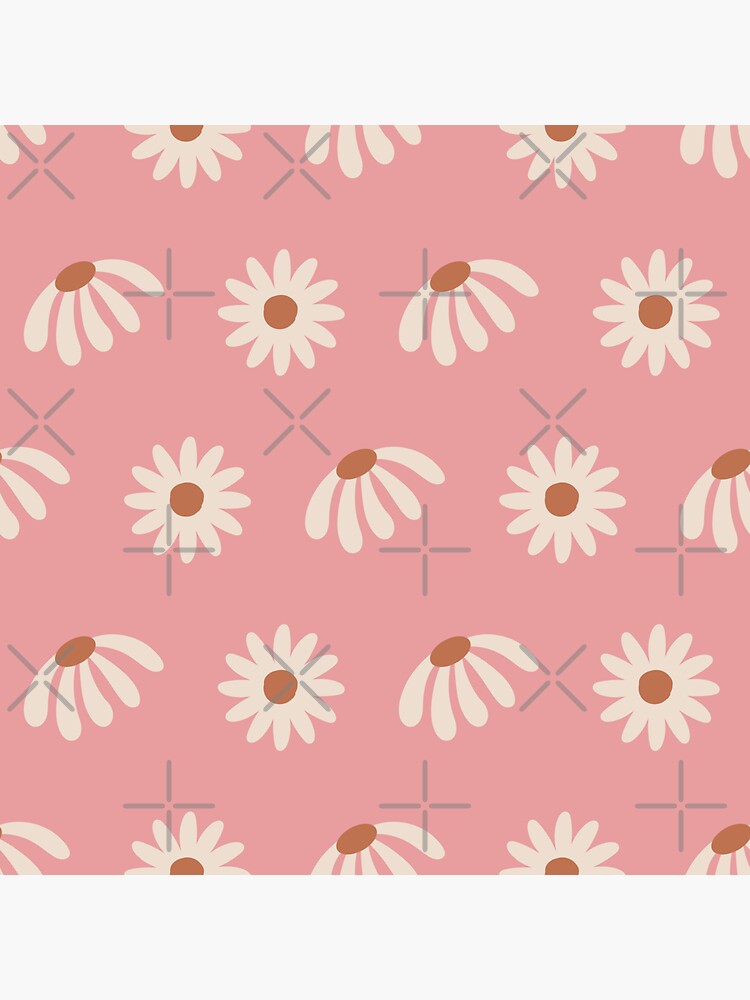 "Tiny pink daisy flower cottagecore pattern" Sticker for Sale by ...