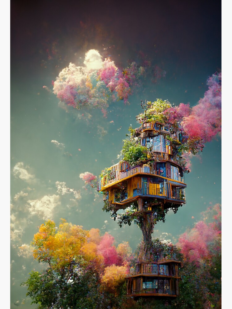 "Post Apocalyptic Tree House #7" Sticker for Sale by SliceOfColor ...