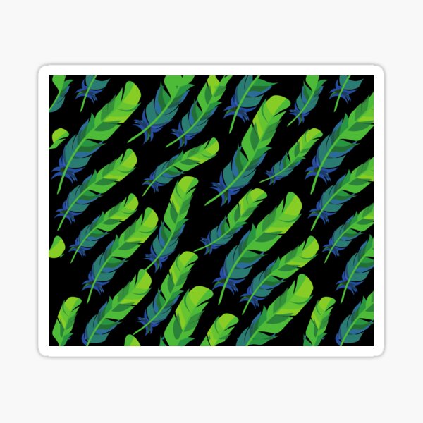 "Feathers Pattern | Green Pattern" Sticker for Sale by My-Rare-Pattern ...