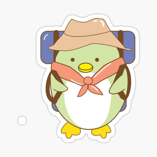 "backpacker adventurous cute baby bird" Sticker for Sale by ...