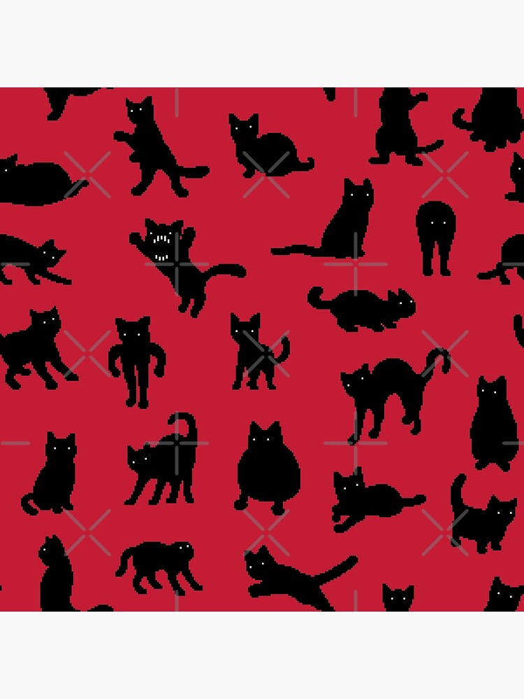 "Void Cats Pattern (Red)" Poster for Sale by TofuPixel | Redbubble