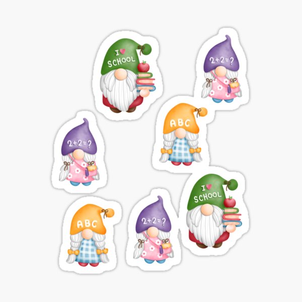 "Gold School Gnomes Sticker" Sticker for Sale by MacyBondar | Redbubble
