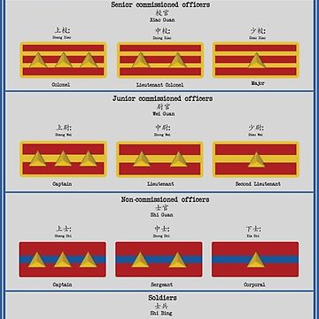 "Chinese National Revolutionary Army (NRA) Military Rank badge chart ...