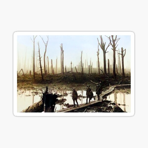 "World War One Battlefield - History Colorized WW1" Sticker for Sale by ...