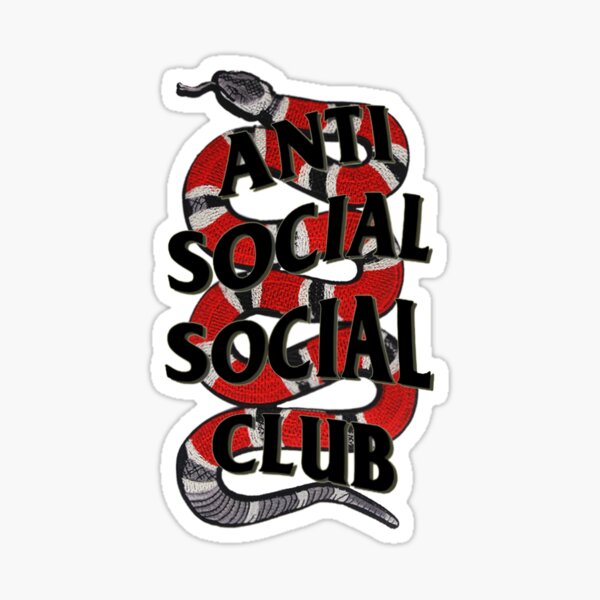 "Snake and Anti Social Social Club" Sticker for Sale by DonaldBrinkmann ...
