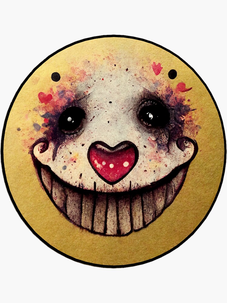 "Creepy Clown Smiley Face :)" Sticker for Sale by SmileyDan | Redbubble