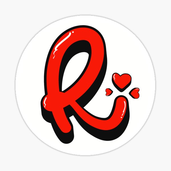 "The letter R with hearts" Sticker for Sale by letteringtime | Redbubble