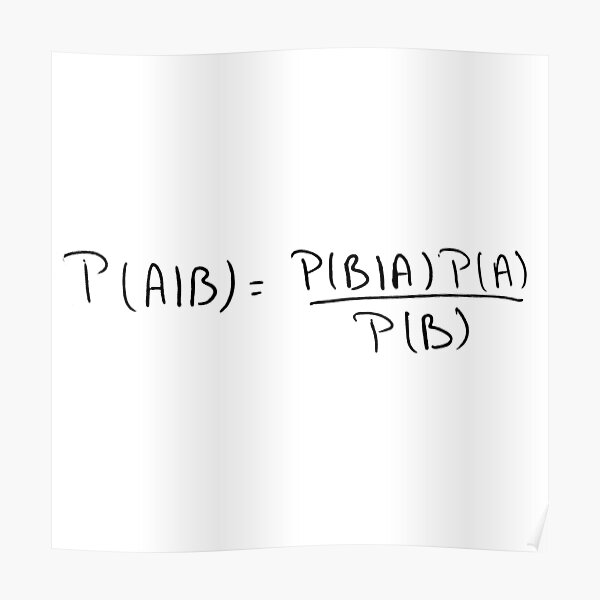 "bayes theorem of probability theory handwritten" Poster for Sale by ...