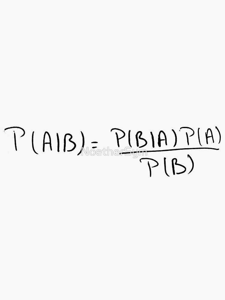 "bayes theorem of probability theory handwritten" Sticker for Sale by ...