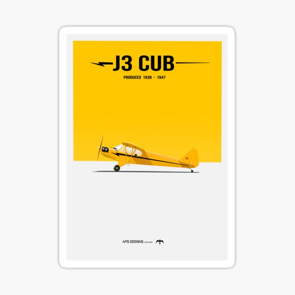 "Piper Cub Art" Sticker for Sale by APSDesign3 | Redbubble