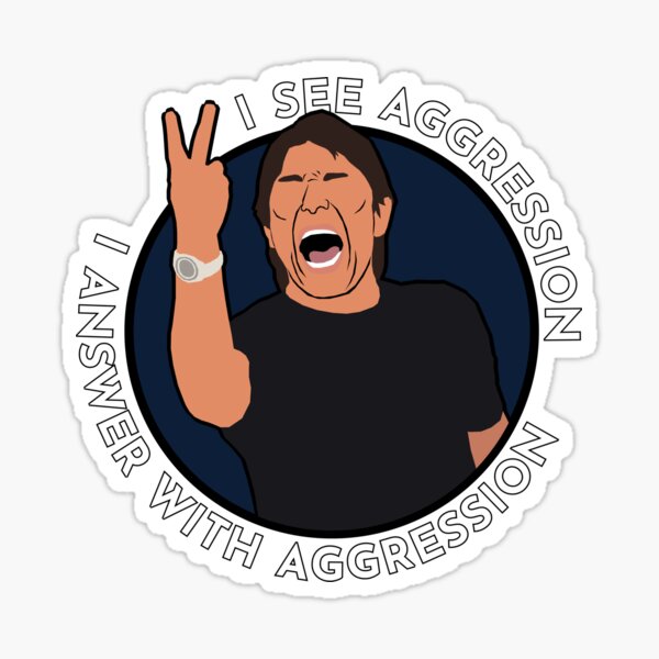 "Antonio Conte Answer With Aggression" Sticker for Sale by ...