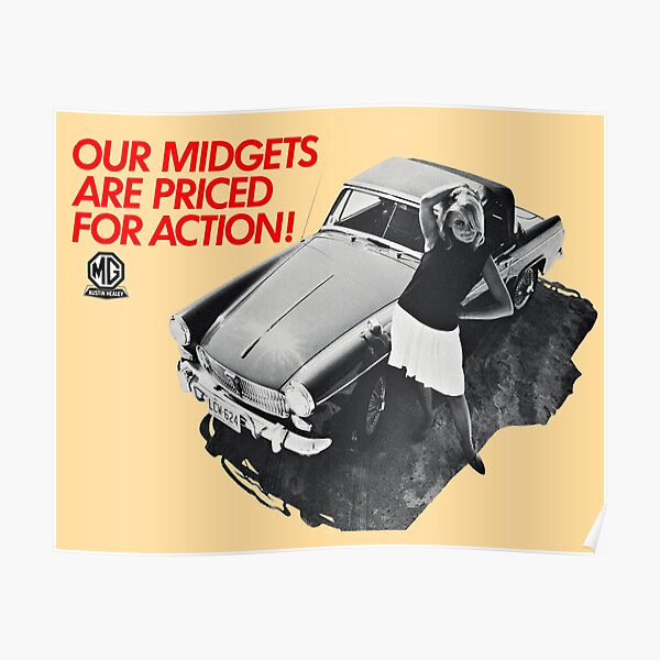 "MG MIDGET - ADVERT" Poster for Sale by ThrowbackM3 | Redbubble