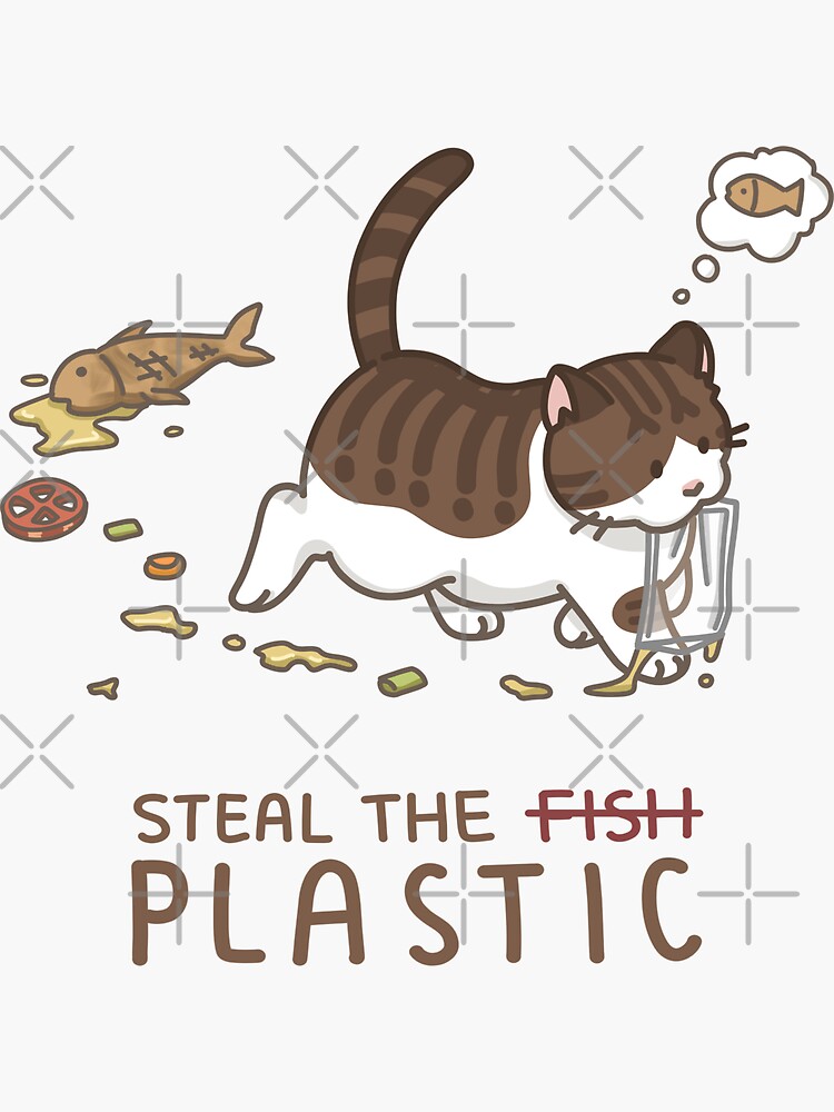 "Cat Trying to Steal Food" Sticker for Sale by dzakiyaatifa | Redbubble