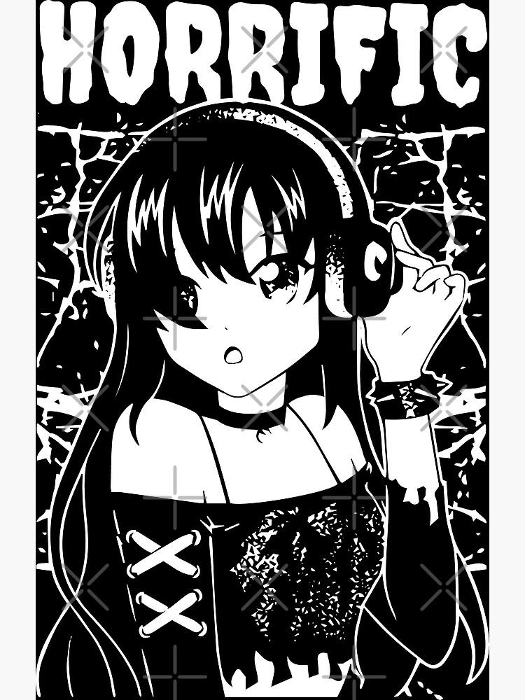 "Dark anime girl horrific design" Poster for Sale by Palteeshop | Redbubble