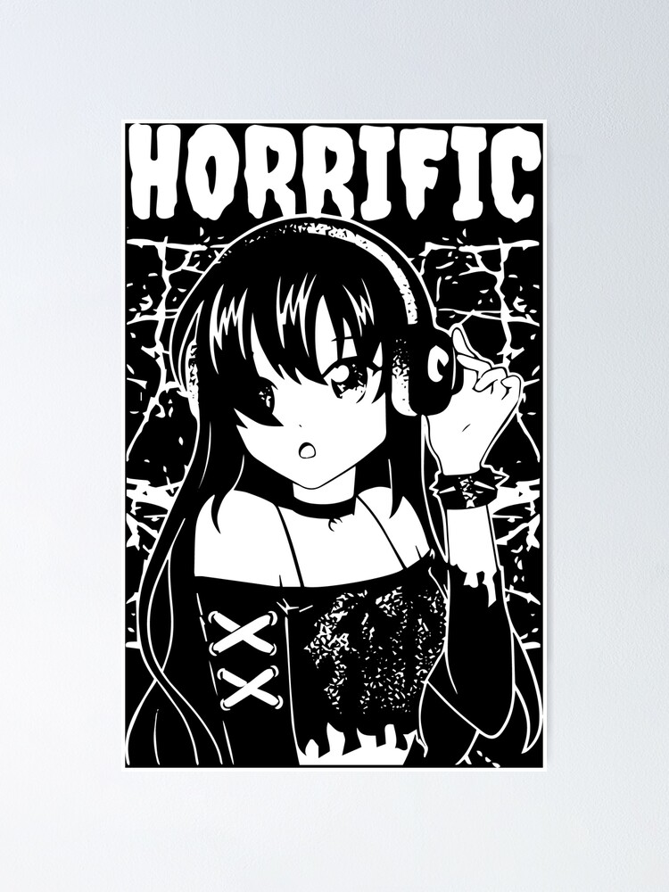 "Dark anime girl horrific design" Poster for Sale by Palteeshop | Redbubble