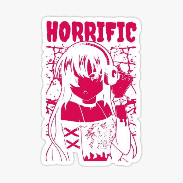"Dark anime girl horrific design" Sticker for Sale by Palteeshop ...