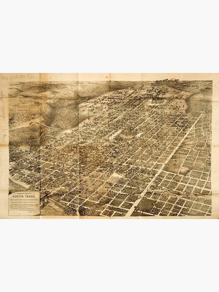 "Vintage Pictorial Map of Austin Texas (1890) " Poster for Sale by ...