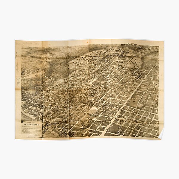 "Vintage Pictorial Map of Austin Texas (1890) " Poster for Sale by ...