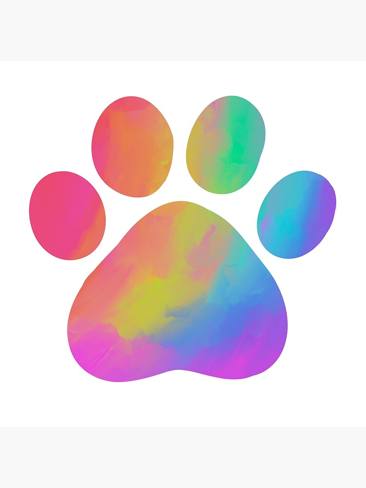 "Rainbow paw print" Poster for Sale by cwoodAZ | Redbubble