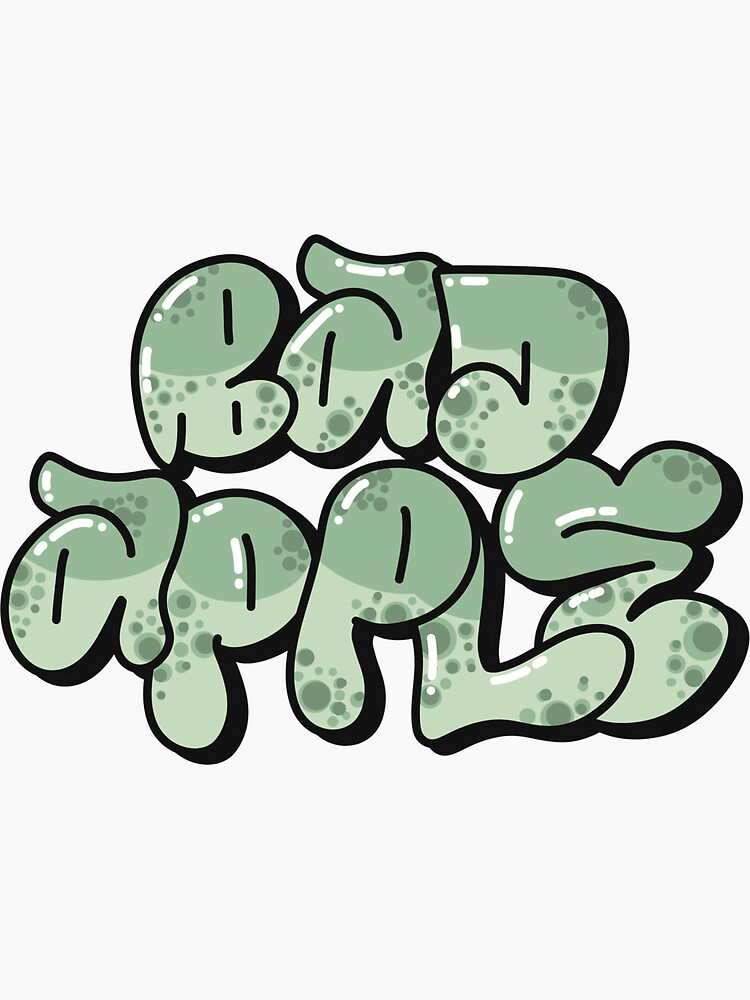 "Bad Apple Sticker" Sticker for Sale by chamomile-cafe | Redbubble