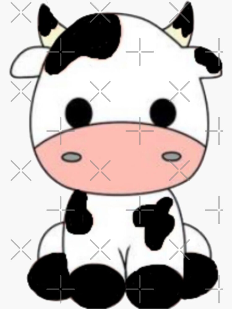" Small Cow With Black And White Dots" Sticker for Sale by ...
