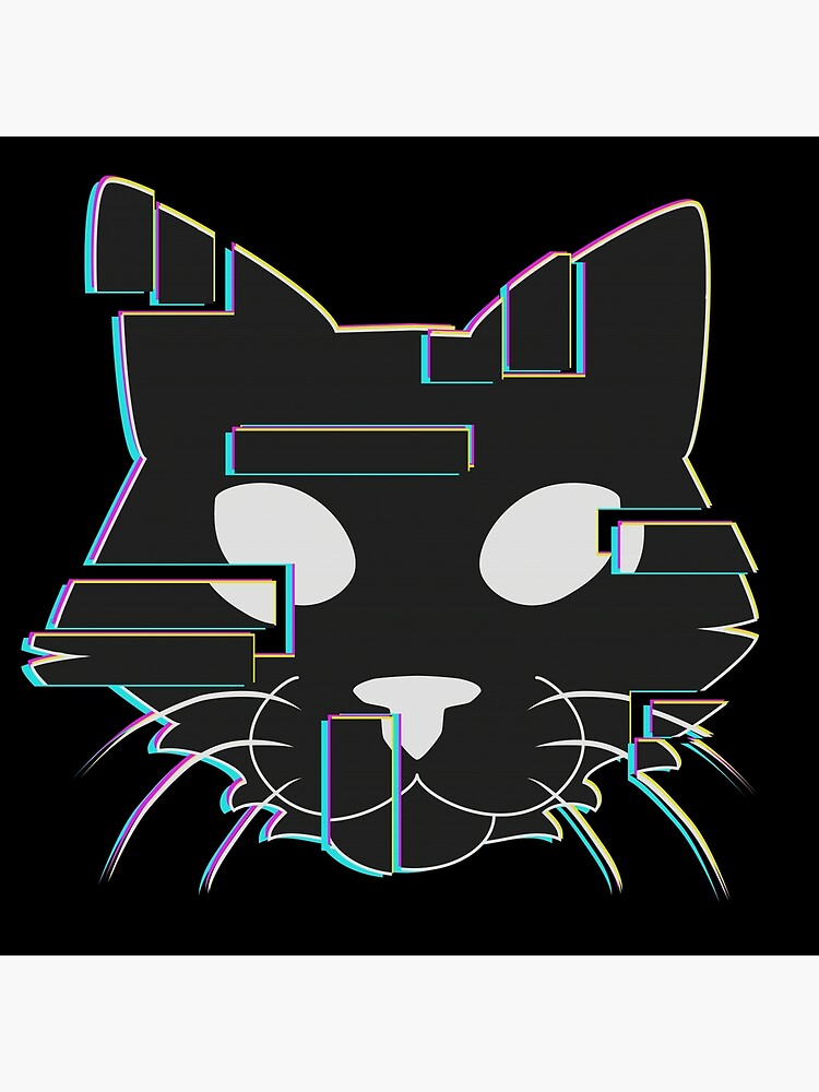 "Glitch Cat" Poster for Sale by galaxydaydreams | Redbubble