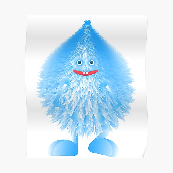 "Smiley Fluffy Blobby" Poster for Sale by moz-designs | Redbubble