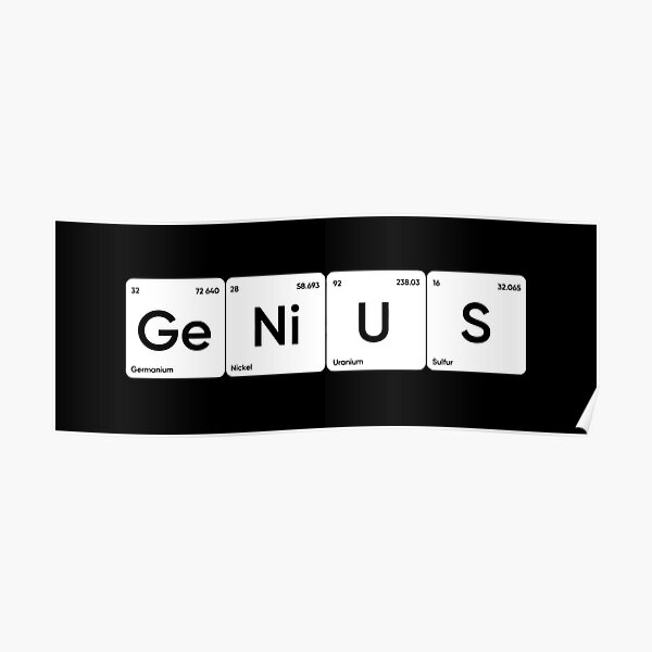 "Genius Periodic Table of Elements" Poster for Sale by 5thseason-shop ...