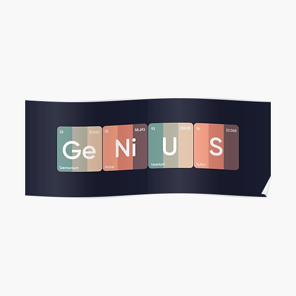 "Genius Periodic Table of Elements" Poster for Sale by 5thseason-shop ...