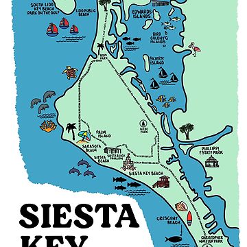 "Siesta Key Florida Map Art" Sticker for Sale by fiberandgloss | Redbubble