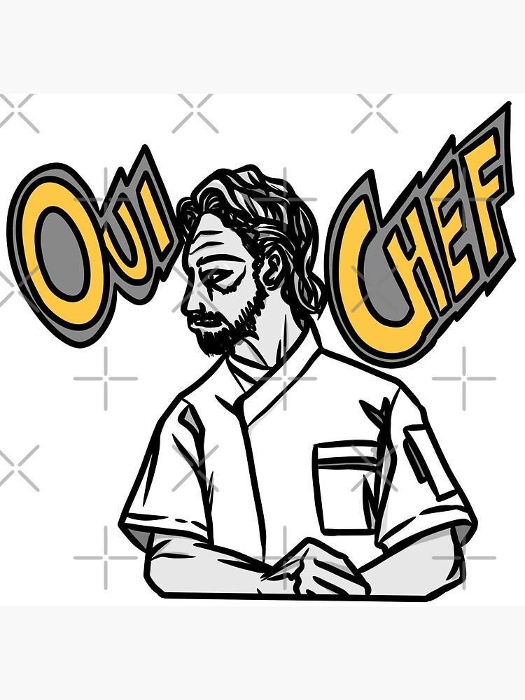 "Oui chef, yes chef" Sticker for Sale by Jiparaegi | Redbubble