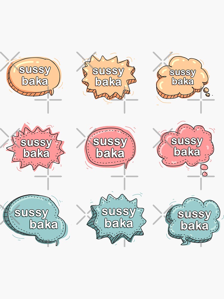 "Sussy Baka Meme Speech Bubble Sticker Pack" Sticker for Sale by ...