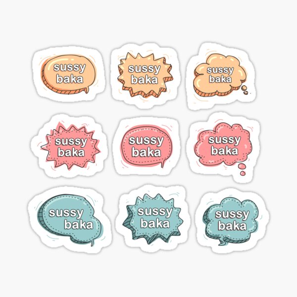 "Sussy Baka Meme Speech Bubble Sticker Pack" Sticker for Sale by ...