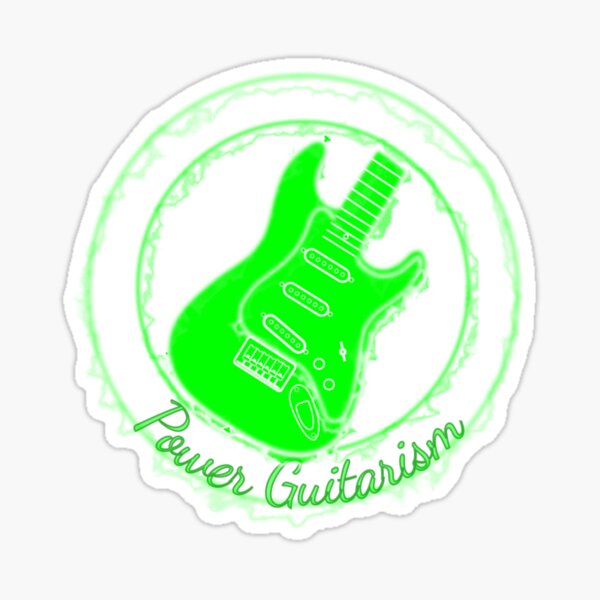 "Power guitarism electric guitar logo" Sticker for Sale by ...