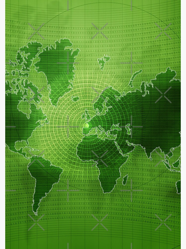 Binary Code World Map The Matrix Neon Geometric Abstract Global Map In Binary Code Spiral 0330