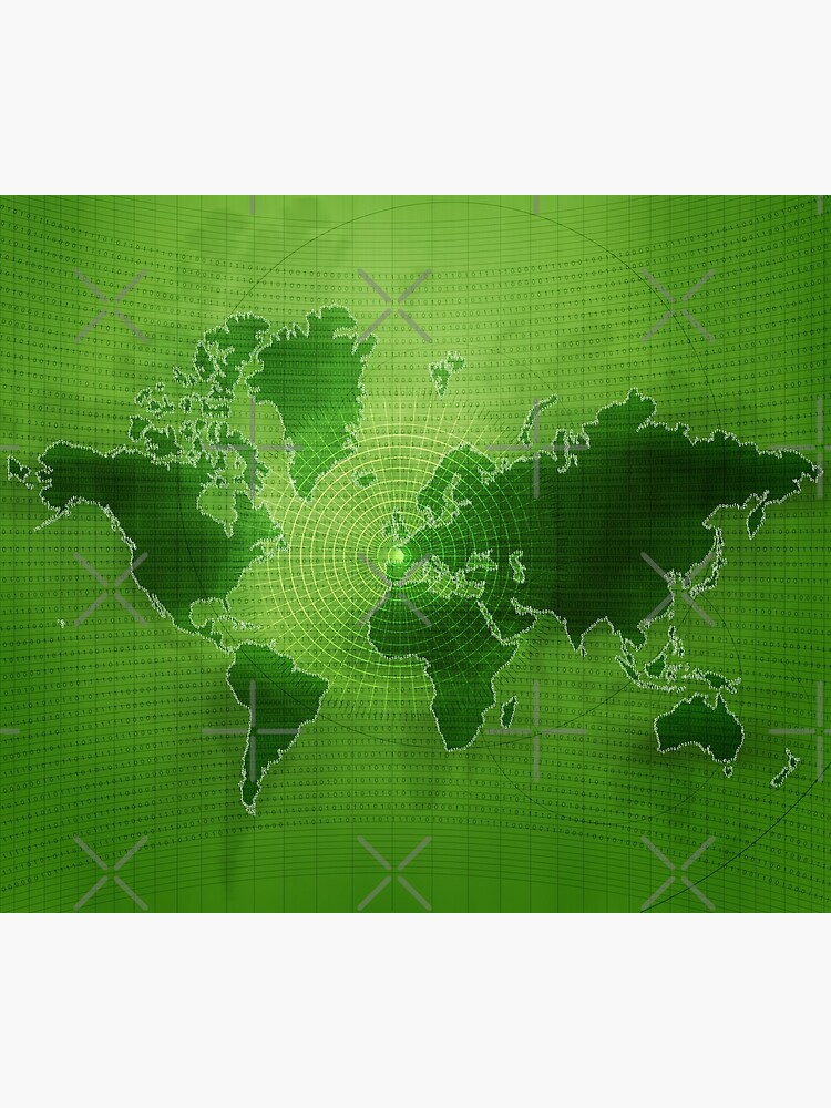 Binary Code World Map The Matrix Neon Geometric Abstract Global Map In Binary Code Poster 6431